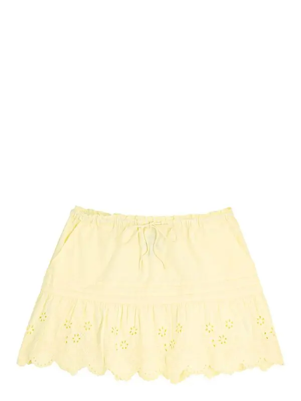 DAMSON MADDER Gabriette Broderie-anglaise Cotton Mini Skirt - Yellow