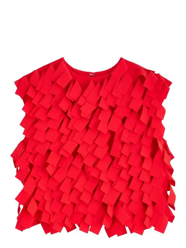 A.W.A.K.E. Mode Laser-cut Crepe Top - Red