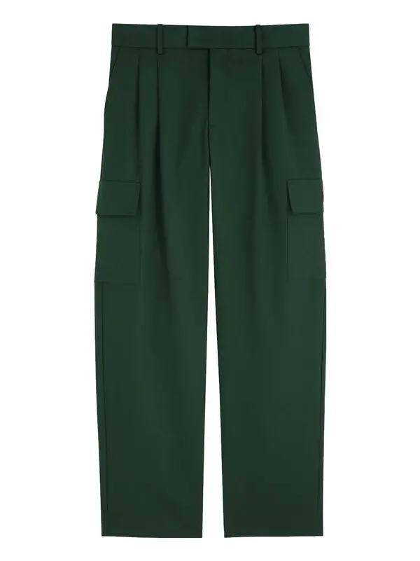 Drole De Monsieur Woven Cargo Trousers - Dark Green