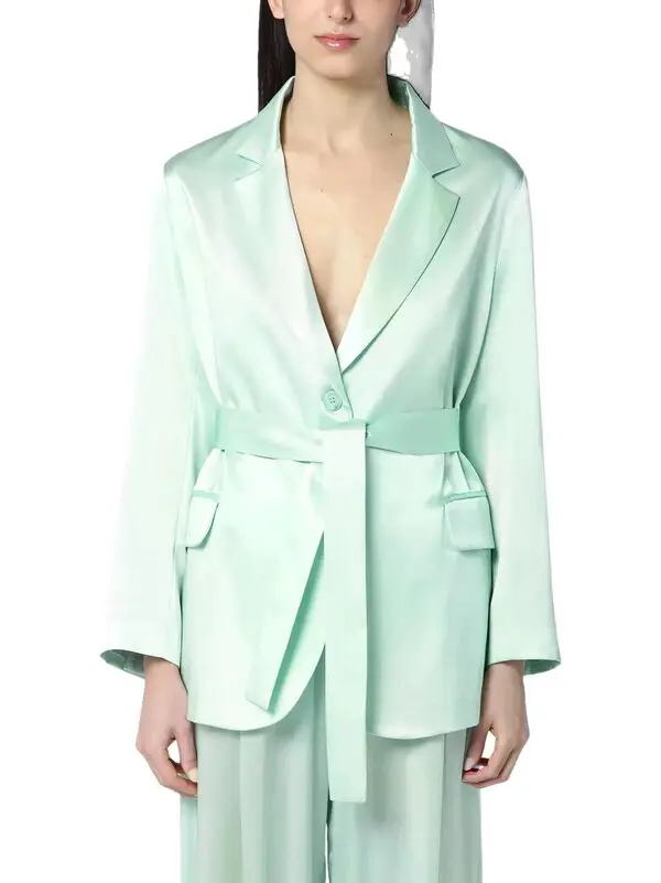 SEMICOUTURE Satin Blazer - Green