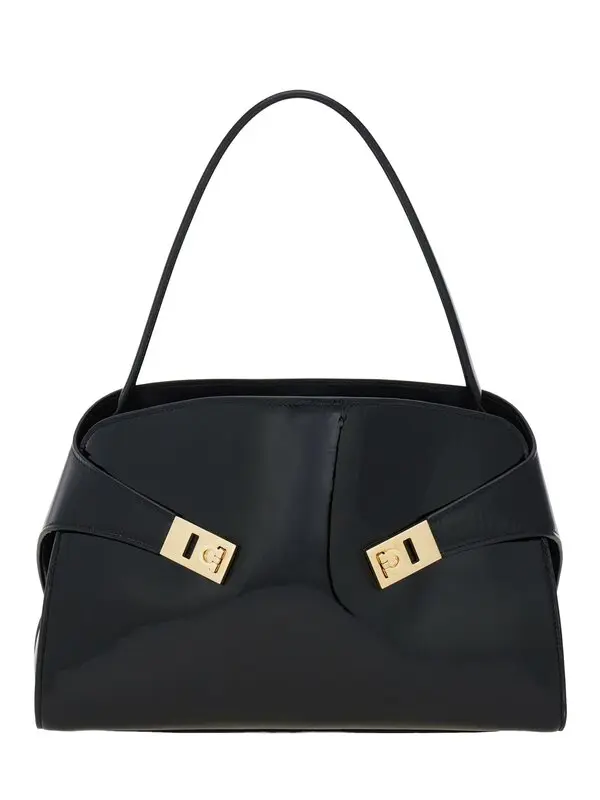 FERRAGAMO Hug Soft Shoulder Bag - Black