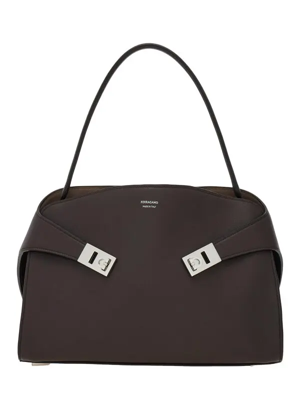 FERRAGAMO Hug Soft Shoulder Bag - Brown