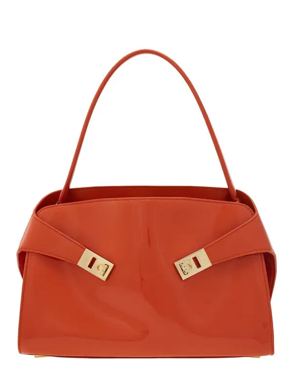 FERRAGAMO Hug Soft Shoulder Bag - Orange