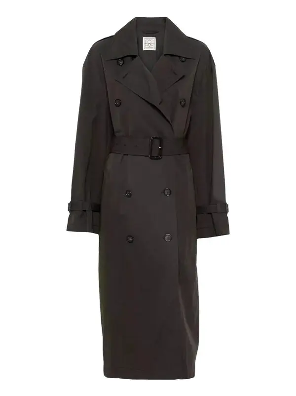TOTÊME Double-breasted Trench Coat - Black