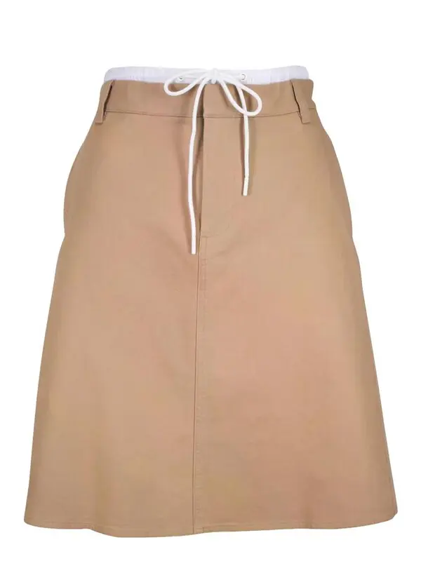 Vince Stretch-cotton A-line Skirt - Neutrals