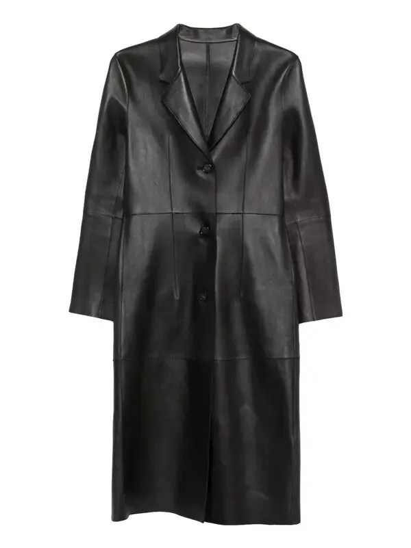 TOTEME Leather Coat - Black