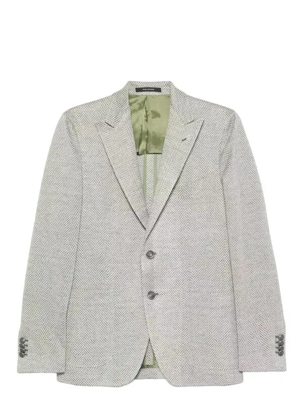 Tagliatore Herringbone Blazer - Green