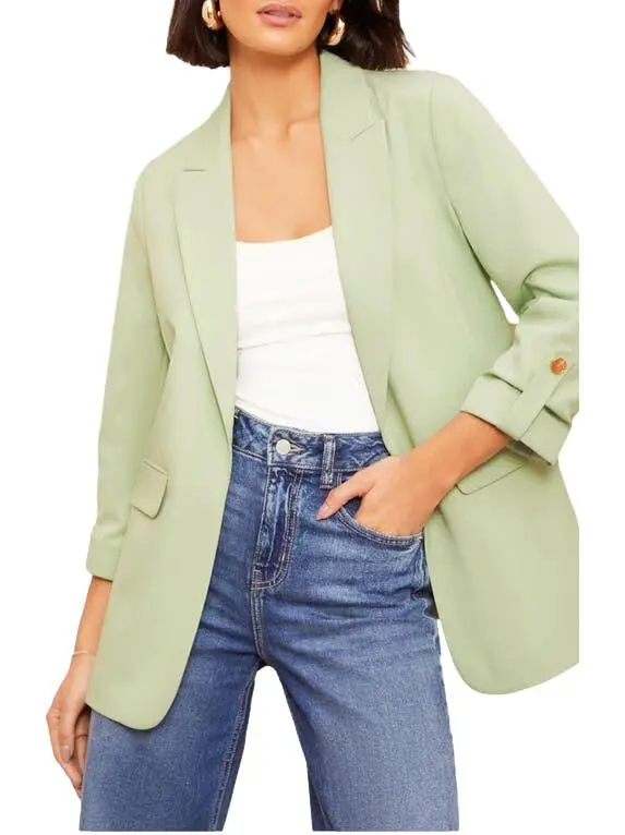 FRIENDS LIKE THESE Roll Tab Longline Blazer - Green