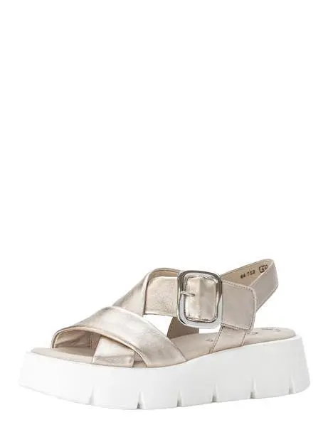 Gabor Crossover Slingback Wedge Sandal - Puder