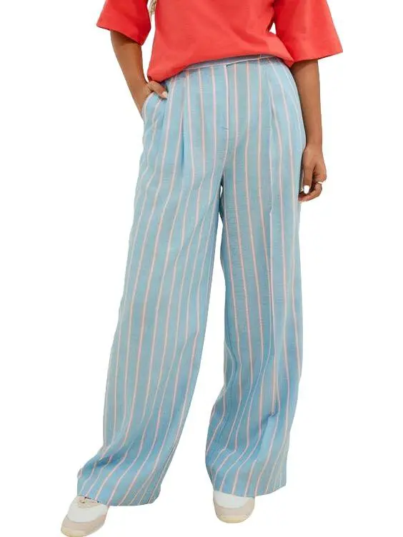 NEXT Stripe Wide Leg Pants - Blue