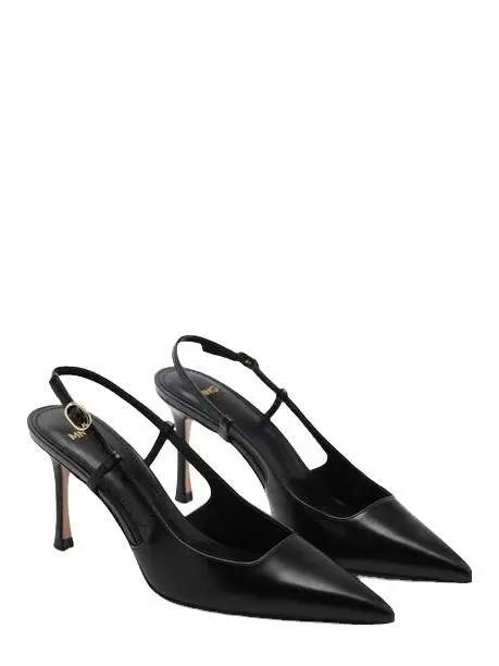 Mango Pointed Toe Slingback Pumps - Black