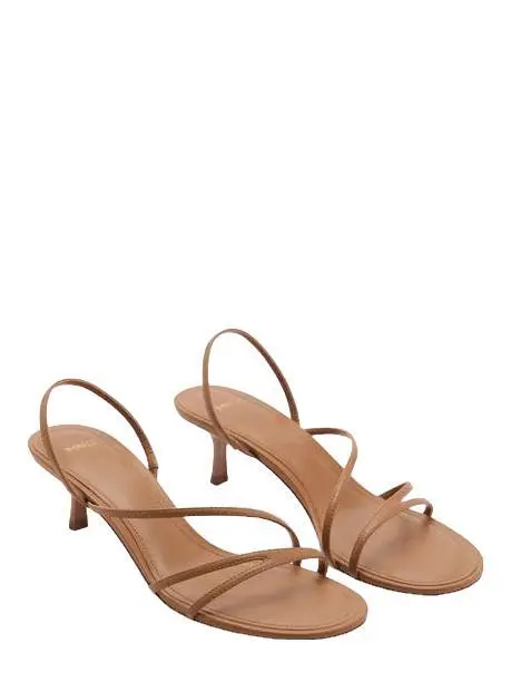 Mango Slingback Kitten Heel Sandal - Caramel