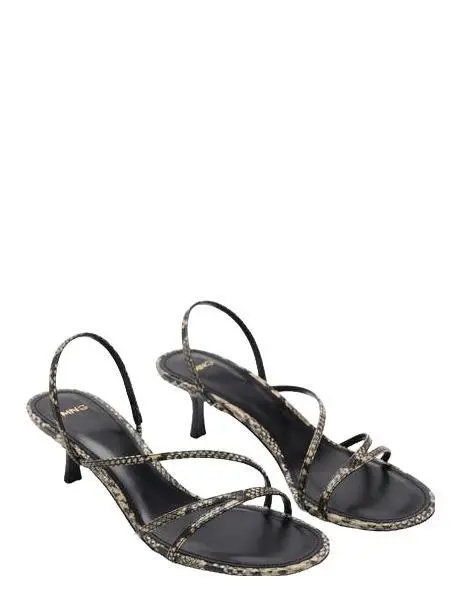 Mango Slingback Kitten Heel Sandal - Grey