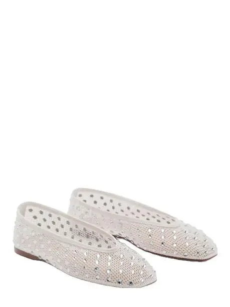 Mango Embellished Ballet Flats - White