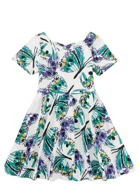 TEA COLLECTION Short Sleeve Ballet Dress - Carnival Butterfly