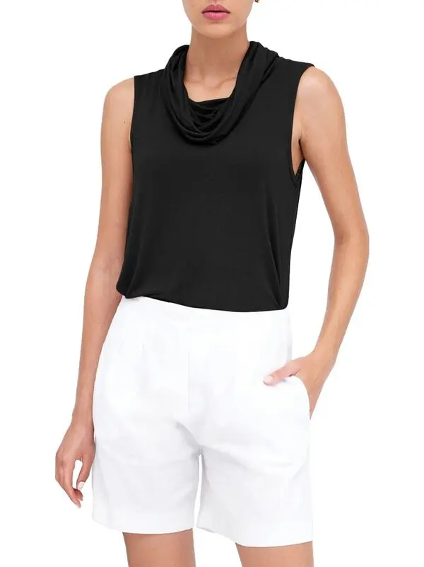 MARCELLA Callie Cowl Neck Knit Top - Black