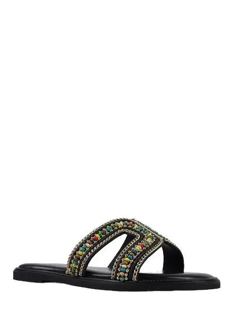 ARTISAN CRAFTED BY ZIGI Zigi Artisan Badalona Beaded Slide Sandal - Black