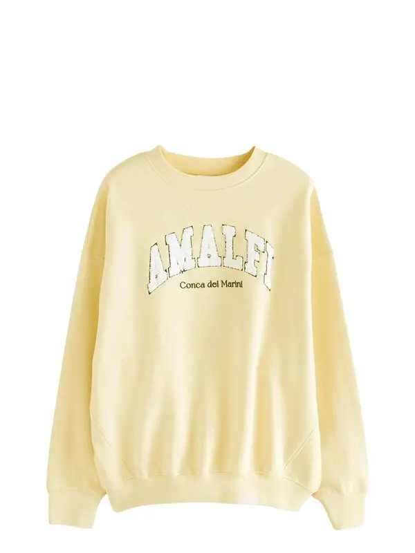 NEXT Bouclé Amalfi Graphic Sweatshirt - Neutral