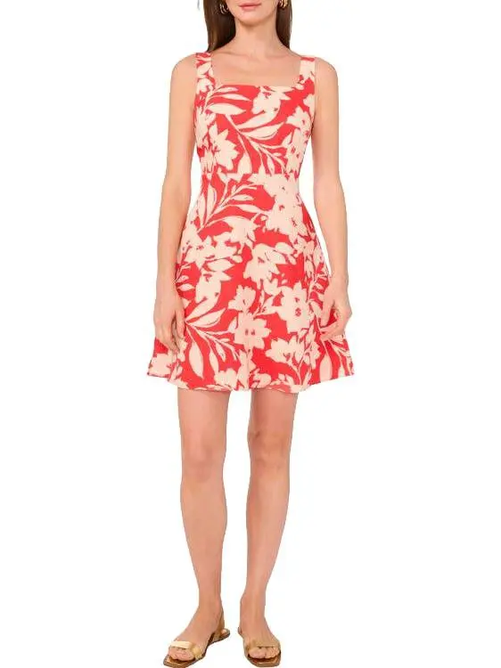 Vince Camuto Floral Fit & Flare Dress - Cayenne