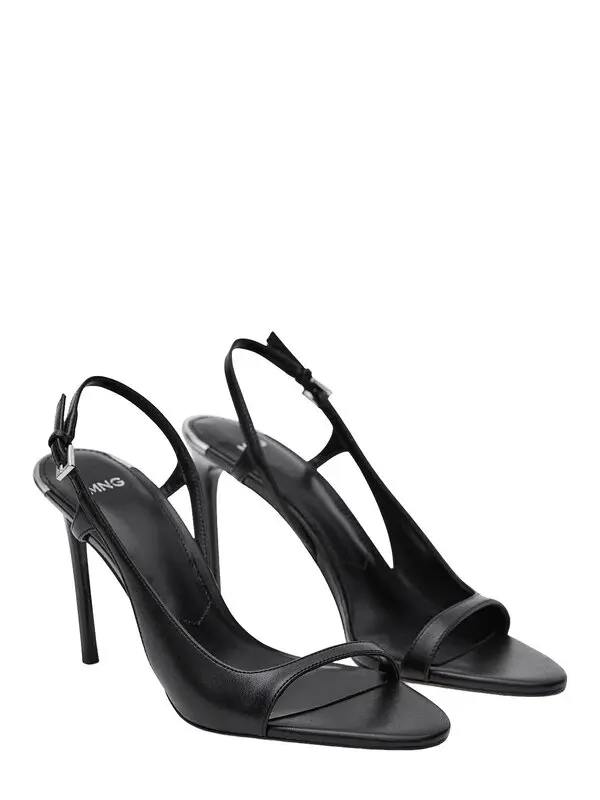 Mango Asymmetric Ankle Strap Sandal - Black
