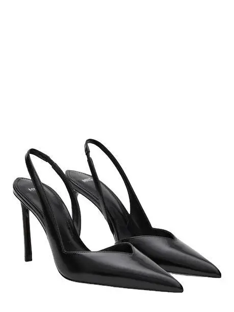 Mango Slingback Half D'orsay Pumps - Black