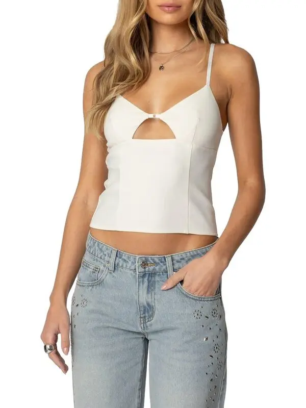 EDIKTED Liana Cutout Camisole - Cream
