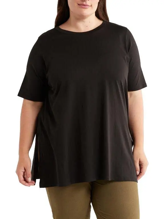 Eileen Fisher Crewneck Organic Cotton T-shirt - Black