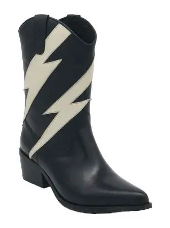 STIVALI NEW YORK Idol Western Cowboy Boots - Black / Off-white