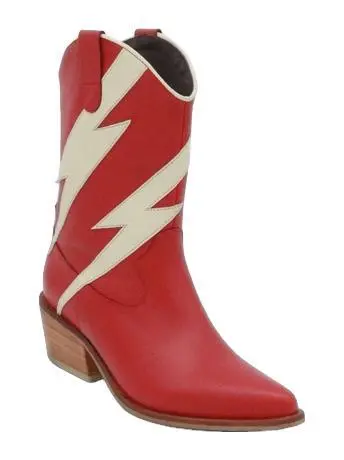 STIVALI NEW YORK Idol Western Cowboy Boots - Red / Off-white