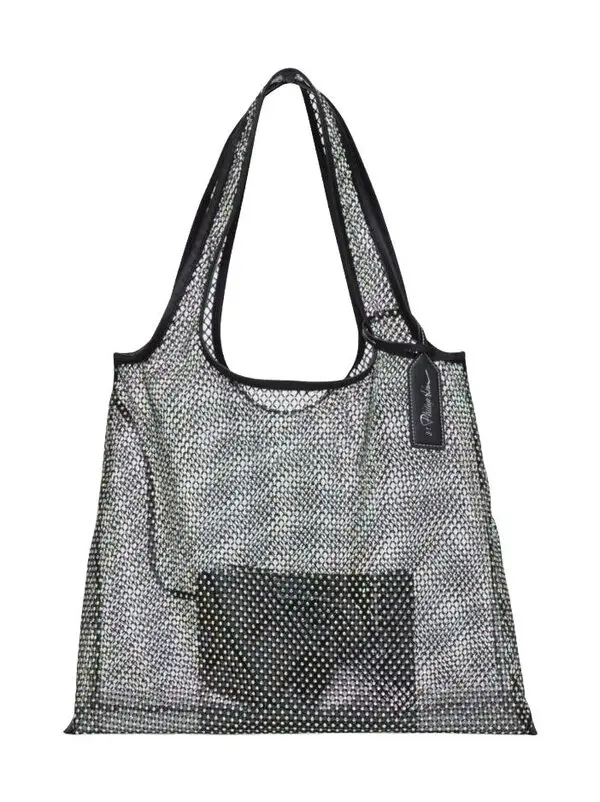 3.1 Phillip Lim Crystal Embellished Mesh Market Tote - Black