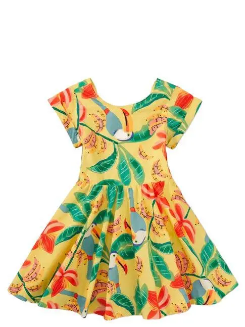 TEA COLLECTION Printed Skirted Dress - Toucan Banana Tree