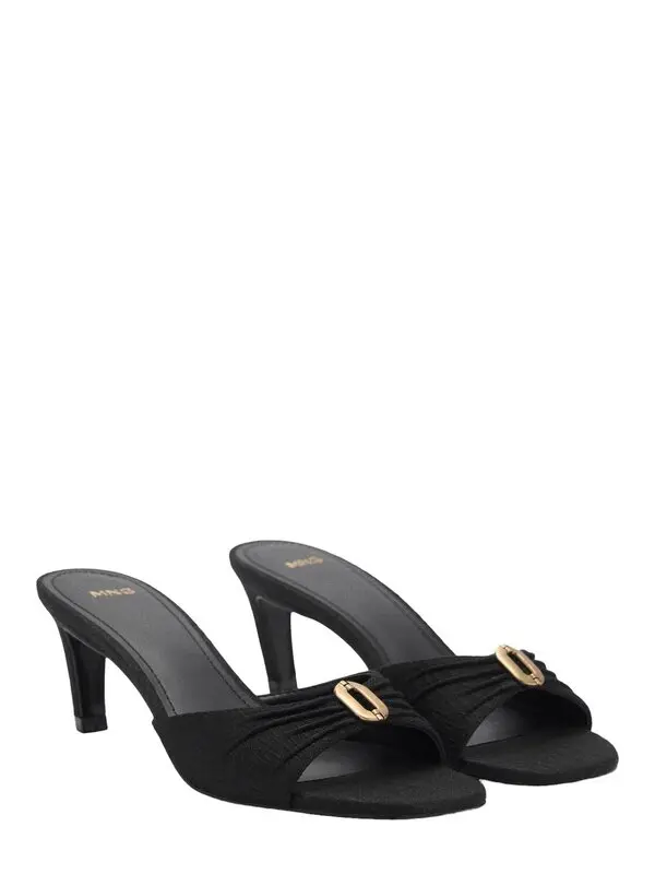 Mango Monogram Jacquard Slide Sandal - Black
