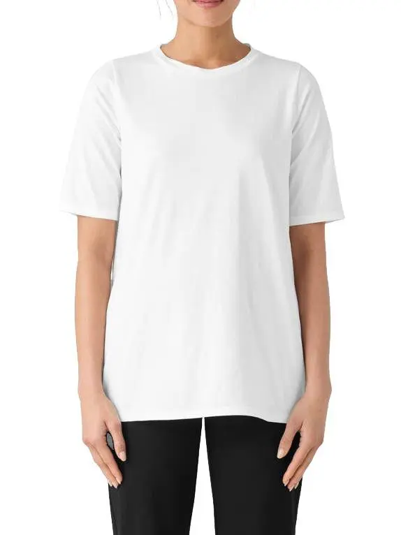 Eileen Fisher Crewneck Organic Cotton T-shirt - White