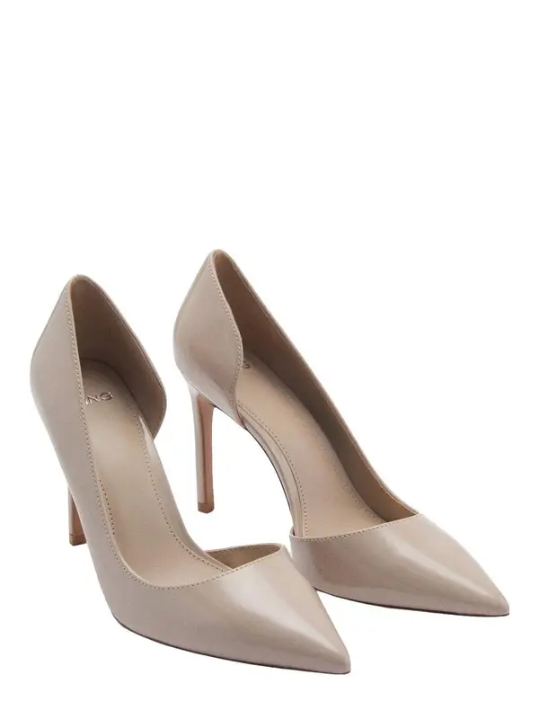 Mango Half D'orsay Pointed Toe Pumps - Grey