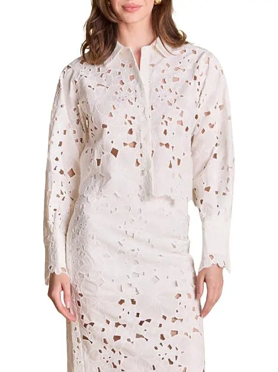 Endless Rose Cutout Cotton Shirt - Ivory