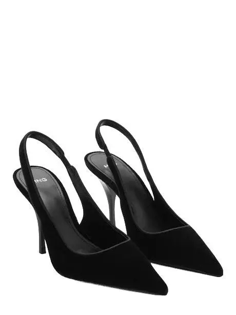 Mango Velvet Slingback Pumps - Black