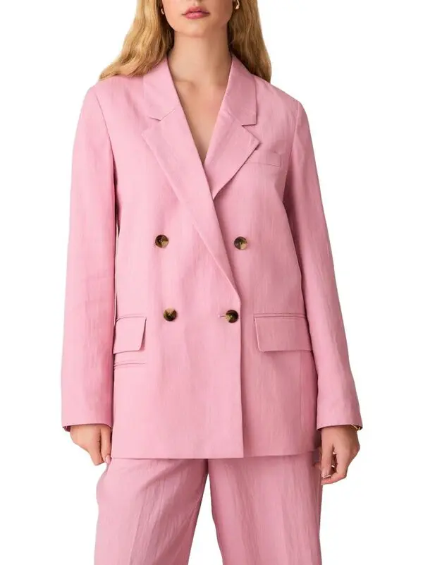 NEXT Tailored Double Breasted Blazer - Pink