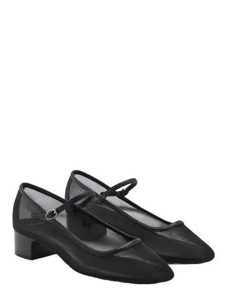 Mango Mary Jane Pump - Black