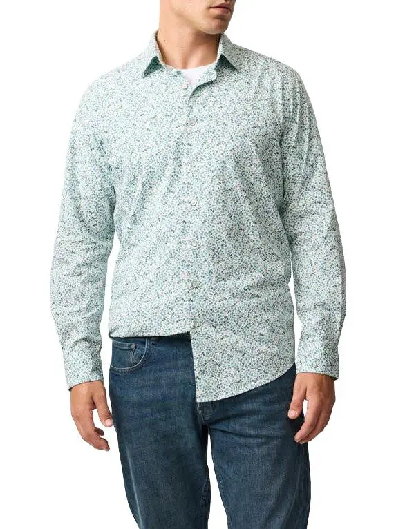 Rodd & Gunn Woodstock Downs Leaf Print Cotton Button-up Shirt - Forest
