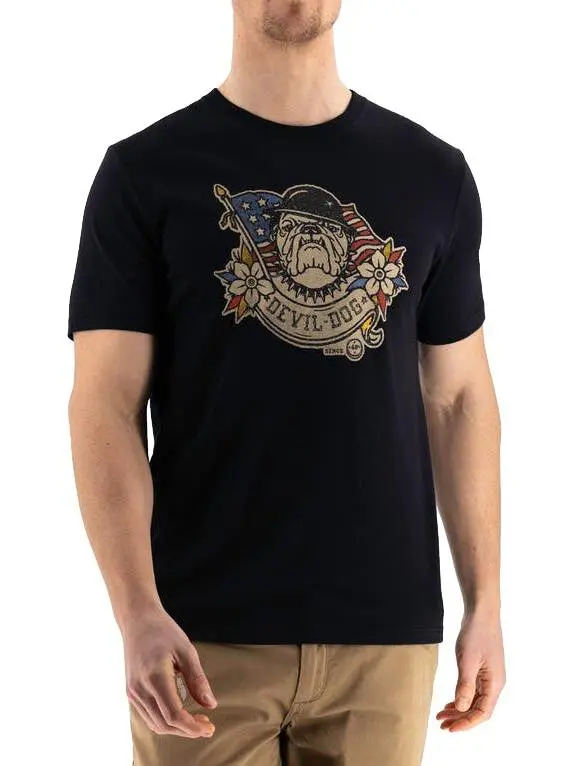 DEVIL-DOG DUNGAREES Alpha Dog Graphic T-shirt - Black