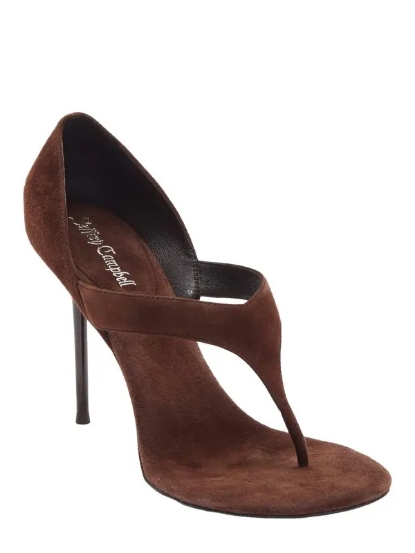 Jeffrey Campbell Rhian Stiletto Sandal - Brown Suede