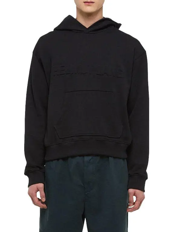 Helmut Lang Embossed Studio Logo Hoodie - Black