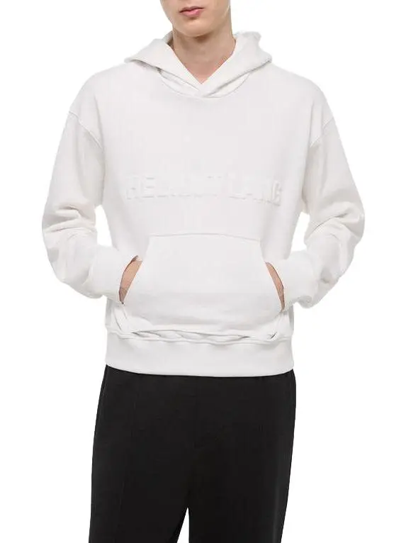 Helmut Lang Embossed Studio Logo Hoodie - White