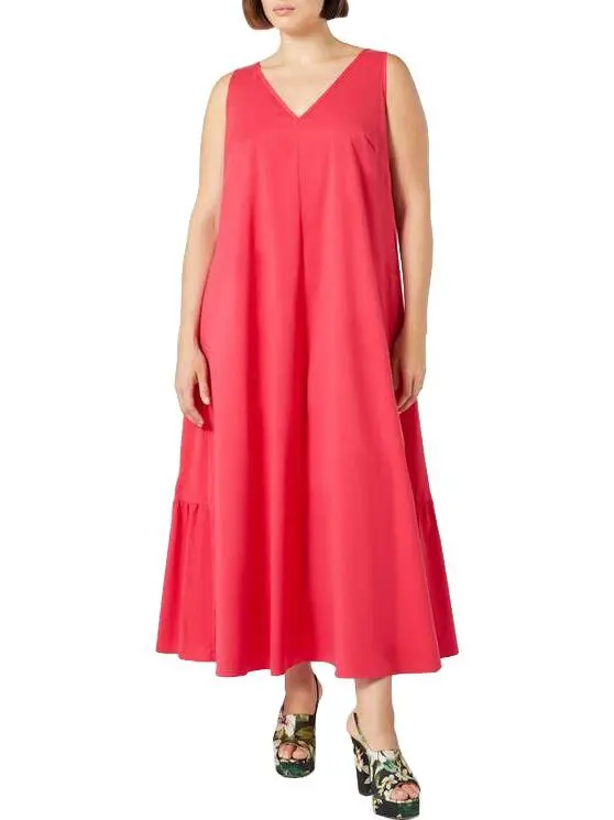 Marina Rinaldi Camera Sleeveless Maxi Dress - Pink Red