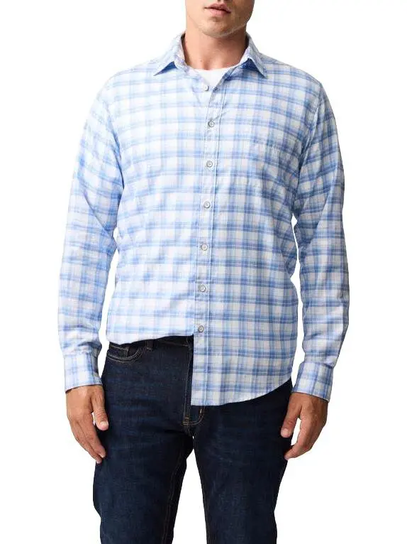 Rodd & Gunn Scarborough Plaid Cotton & Linen Button-up Shirt - Marine