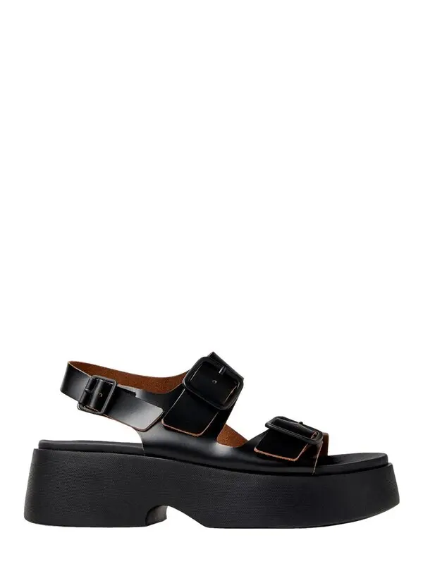 Camper Flat Sandal - Black