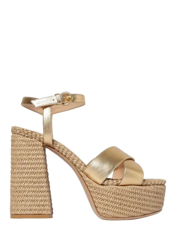 GIANVITO ROSSI Heeled Platform Sandal - Beige