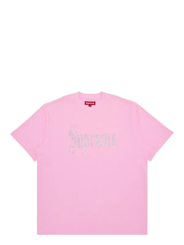 Supreme Rhinestone Short-sleeve Top - Pink