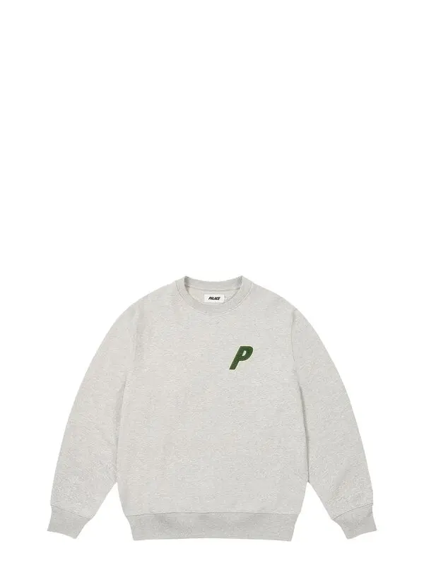 PALACE Chenille Tri-ferg Crew Marl - Grey