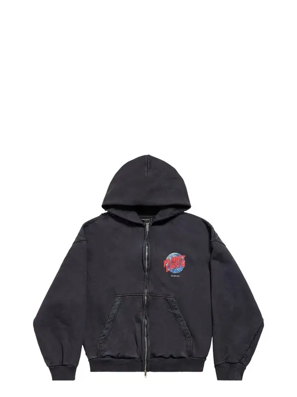 Balenciaga Zip Up Hoodie - Black
